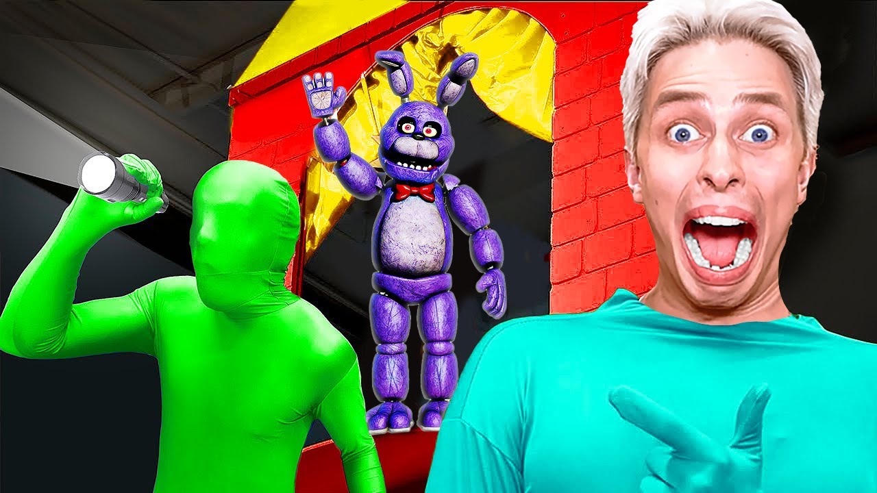 FNAF Camouflage Hide and Seek In Real Life in a Trampoline Park - YouTube