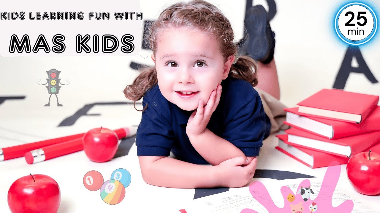 Kids Learning with MAS KIDS - ABC Song, Numbers, Colors, Shapes - Baby ...