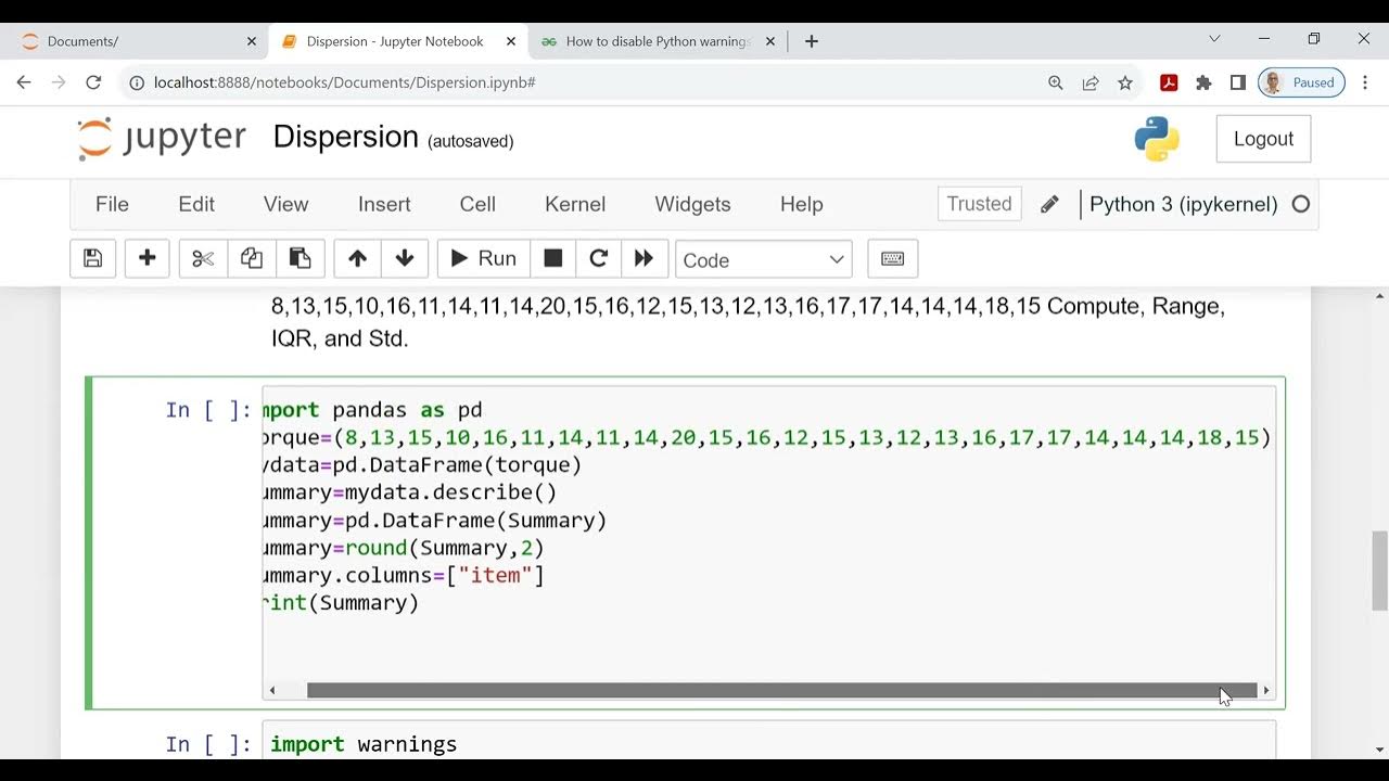 #5 Measures of Dispersion in Python – Variance, Standard Deviation & Range| #DrPKVAnalytics ...
