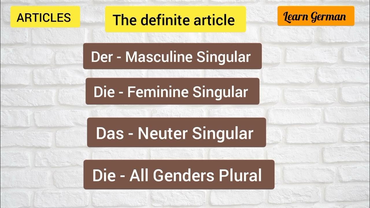 German Nominative Case Articles 🚀 | Everything you need to know! - YouTube