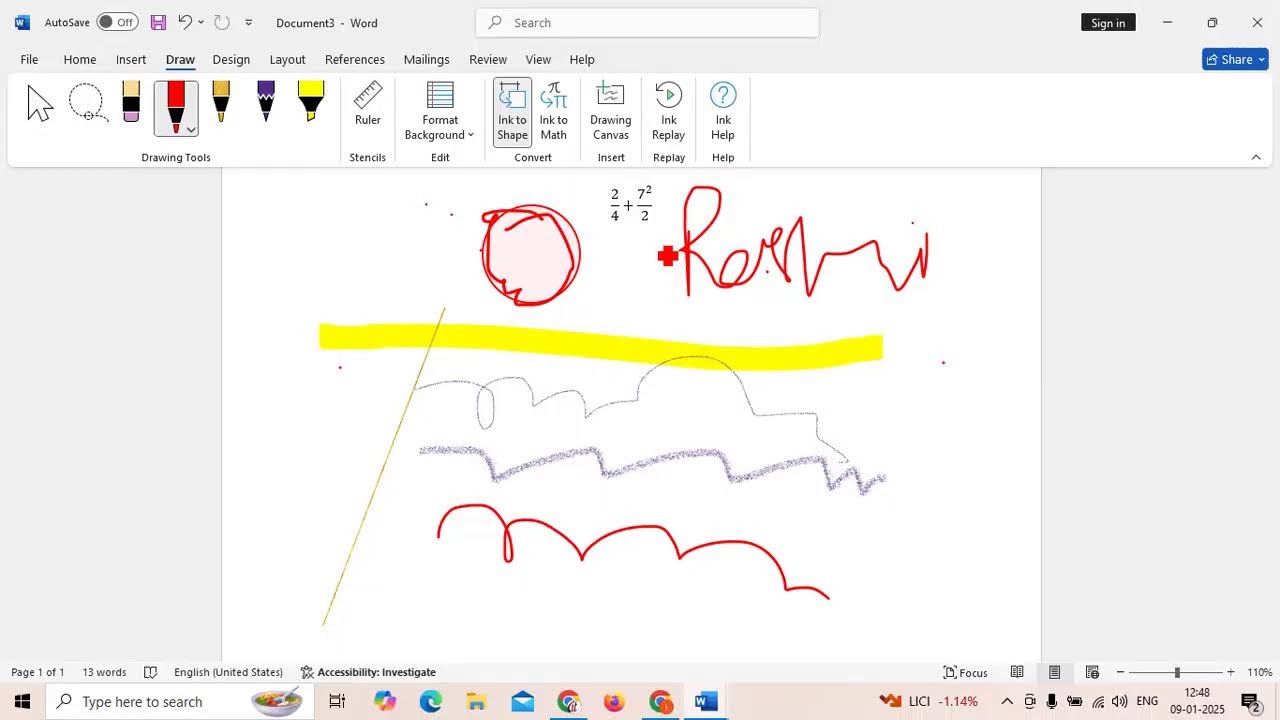 MICROSOFT WORD LIVE CLASS || MS WORD DRAW TAB COMPLETE TUTORIAL || MS ...