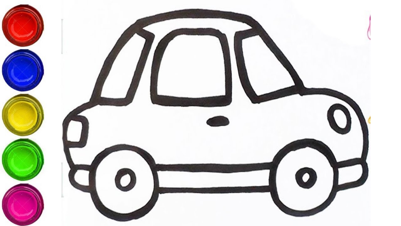 Drawing a car for children / Bolalar uchun mashina chizish - YouTube