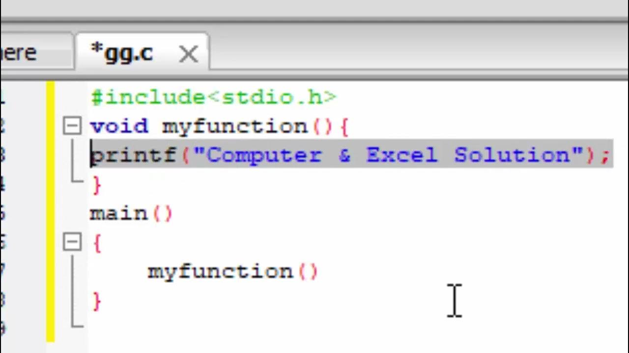 Function calling in C Language@COMPUTEREXCELSOLUTION - YouTube