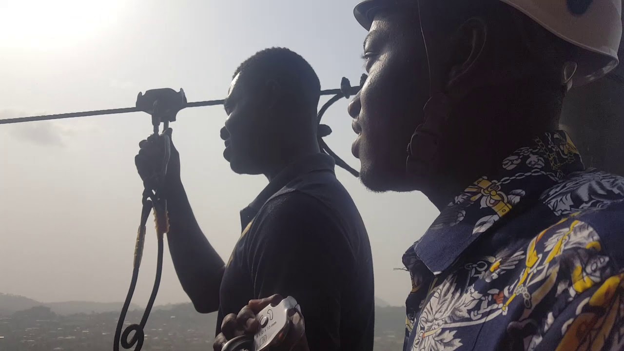 Zip line in Ghana - YouTube