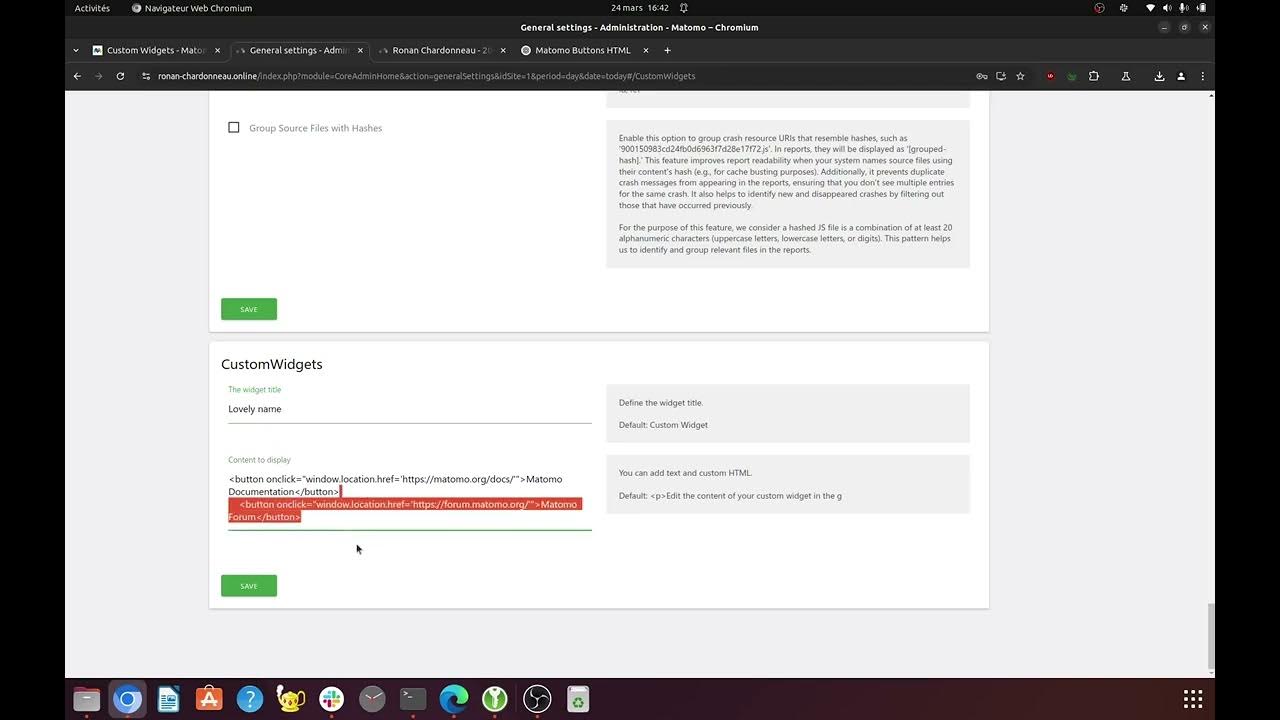 How to Add Custom HTML Widgets to Your Matomo Dashboard with Openmost Plugin - YouTube