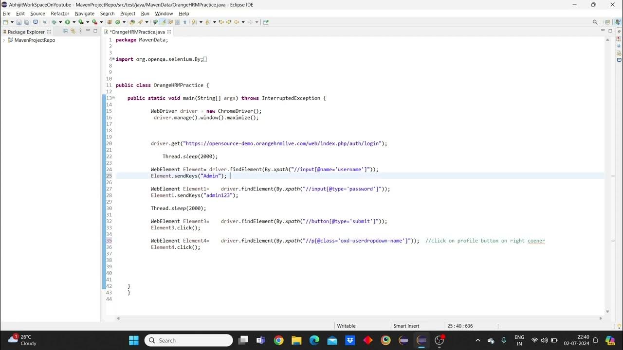 How To click On Profile btn On ORangeHRM By Using Selenium WebDriver ...