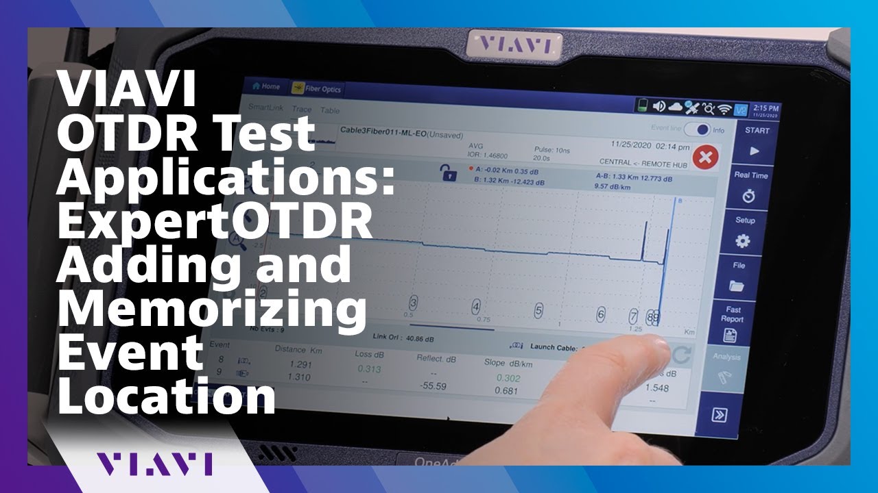 VIAVI OTDR Test Applications: ExpertOTDR Adding and Memorizing Event ...