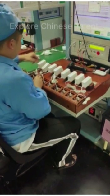 Mobile charger testing machine. amazing preparation work production ...