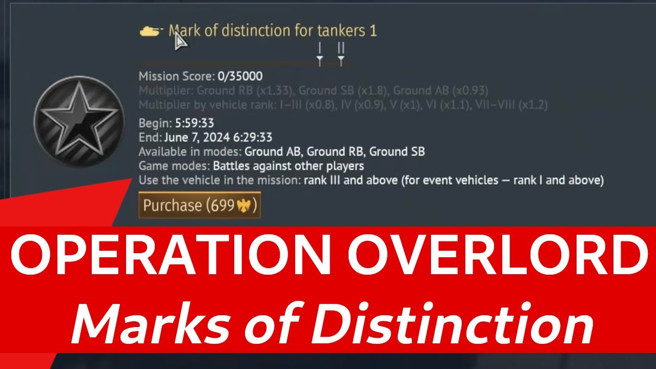 Track your Operation Overlord Mark of Distinction Status! [War Thunder ...