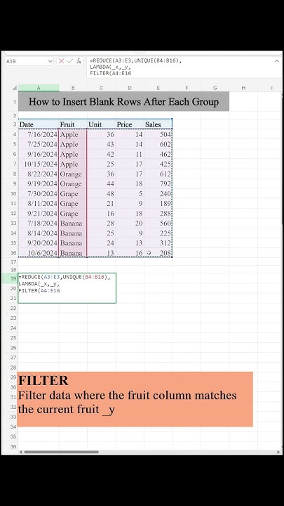 Excel Trick Inserting Blank Rows After Each Group With One Formula Excelshortcuts Exceltips 1240