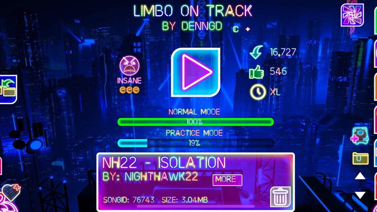 LIMBO ON TRACK 100% ON MOBILE GEOMETRY DASH!!! - YouTube