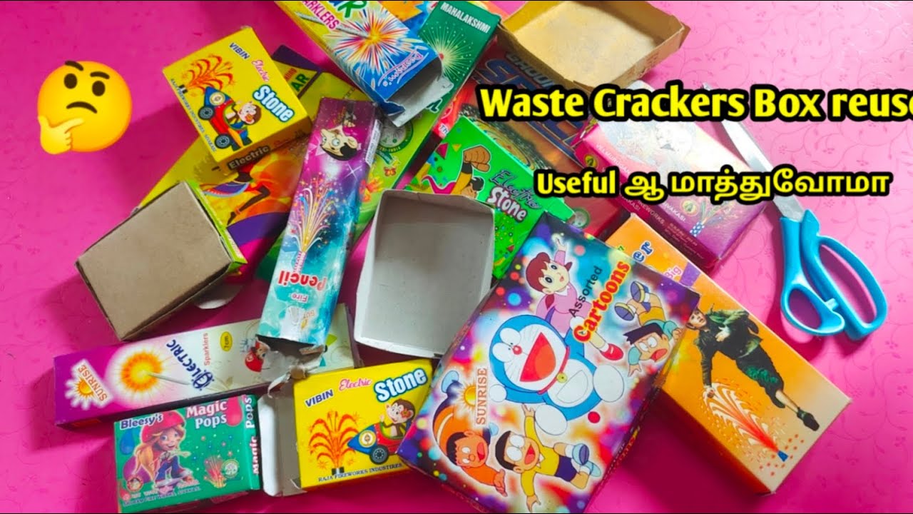 Waste crackers box reuse idea/Useful craft with waste crackers box ...