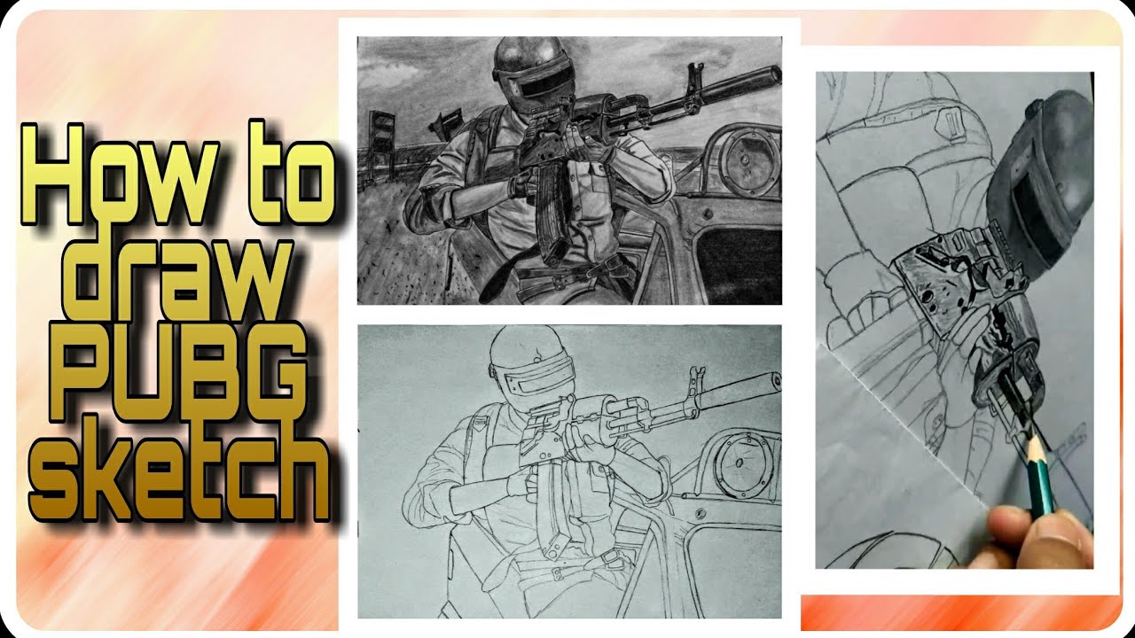 How to draw PUBG sketch? - YouTube