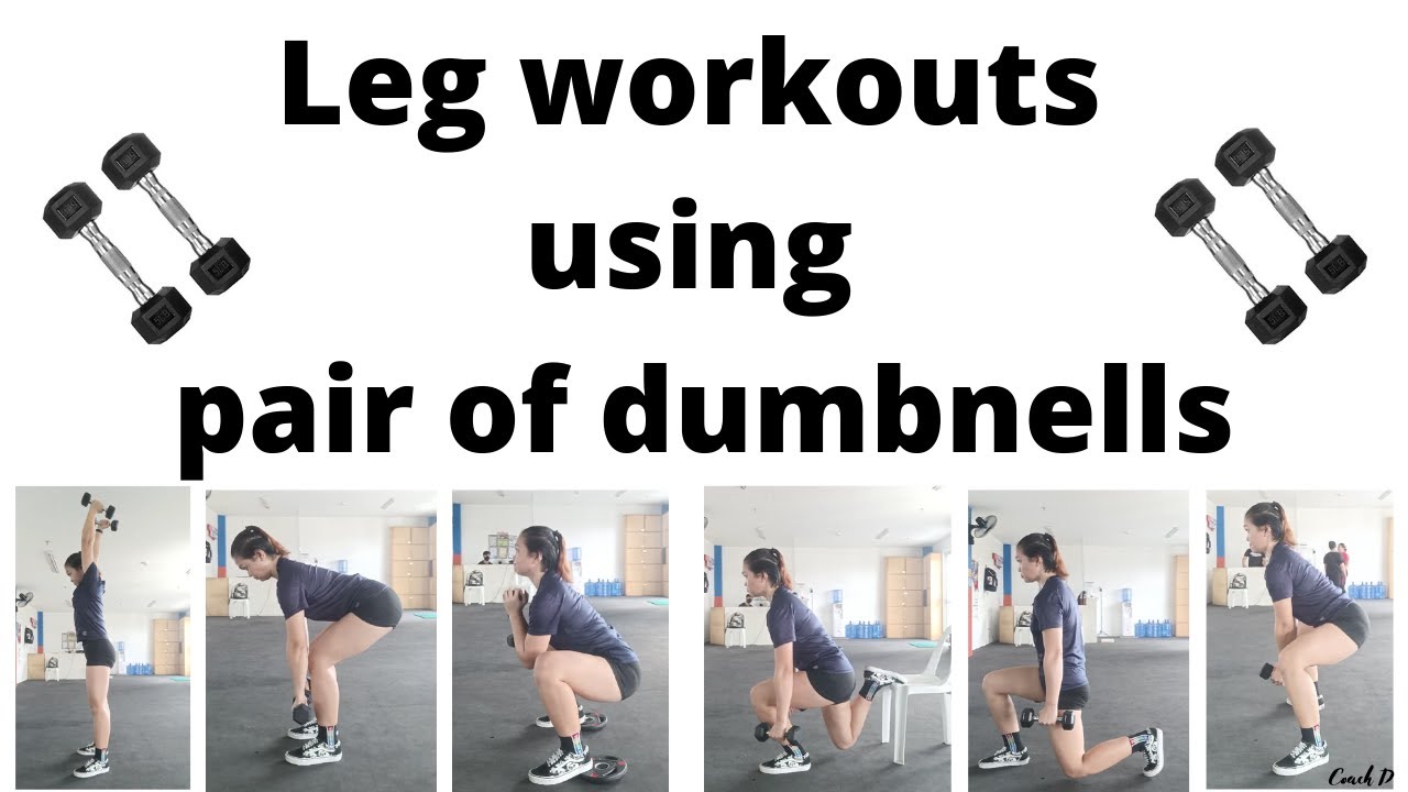 Leg day workout using pair of dumbbells - YouTube