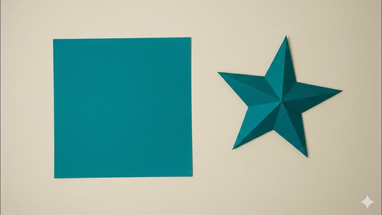 [ORIGAMI] HOW TO MAKE A LUCKY PAPER STAR WITH ONLY 1 PIECE OF PAPER ...