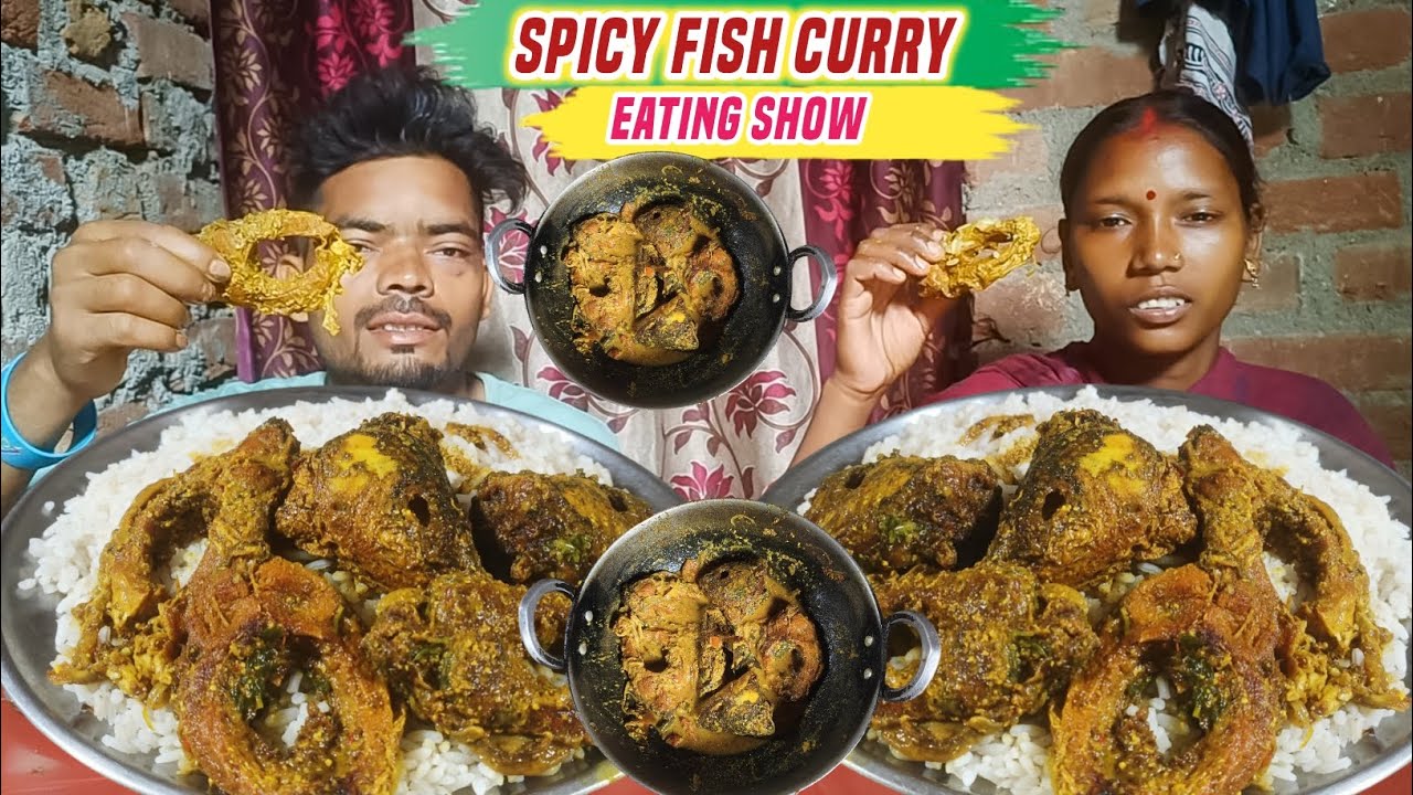 Big bite eating show | fish curry with rice eating | jh eating show ...