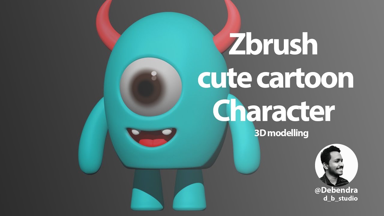 How to do Zbrush cute cartoon character 3d modelling// cartoon ...