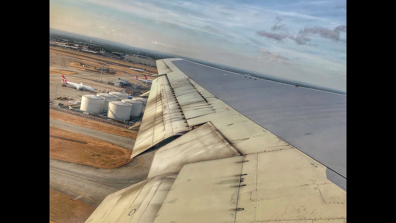 STUNNING WING VIEW | British Airways B767 Departure from LHR - YouTube