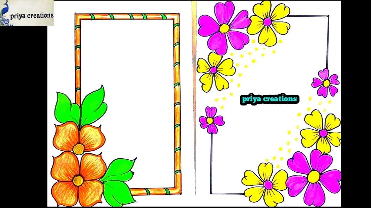 FLOWER BORDER DESIGNS/AMAZING BORDER DESIGNS/PROJECT WORK DESIGNS ...