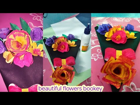 colour paper craft, paper art and craft # paper craft flower bookey ...