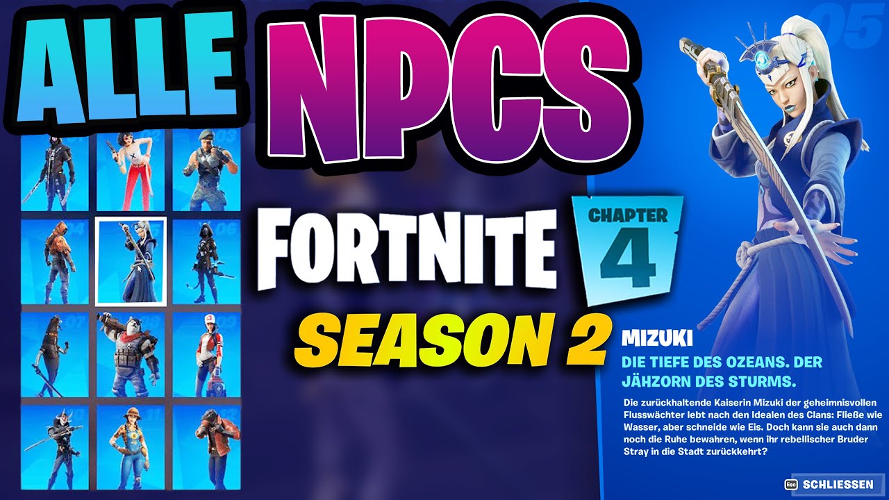 Fortnite Alle 12 NPC Chapter 4 Season 2 Charaktere Fundorte Deutsch ...