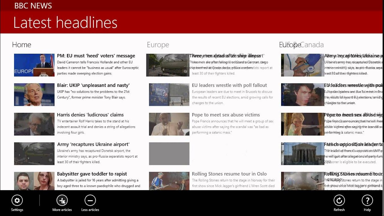 Windows 8.1 BBC news for windows app review - YouTube