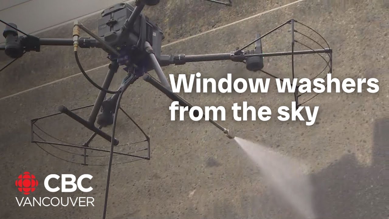 B.C. company uses drones to pressure wash windows and buildings - YouTube