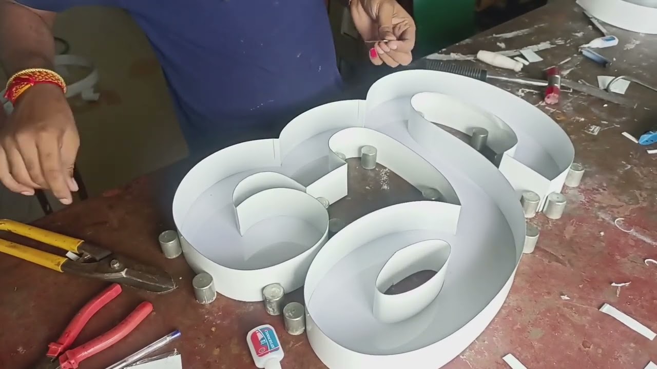 Alluminium Channel Letter making #channelletters #3dletters - YouTube