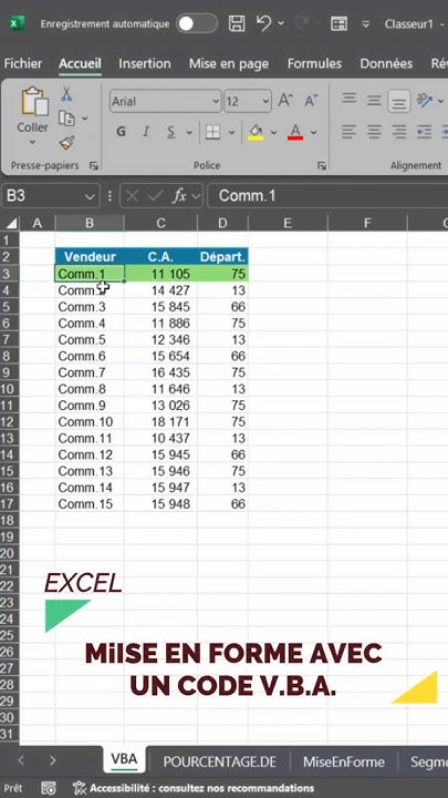 Excel Mise En Forme Automatisée Avec Un Code VBA EXCEL - YouTube