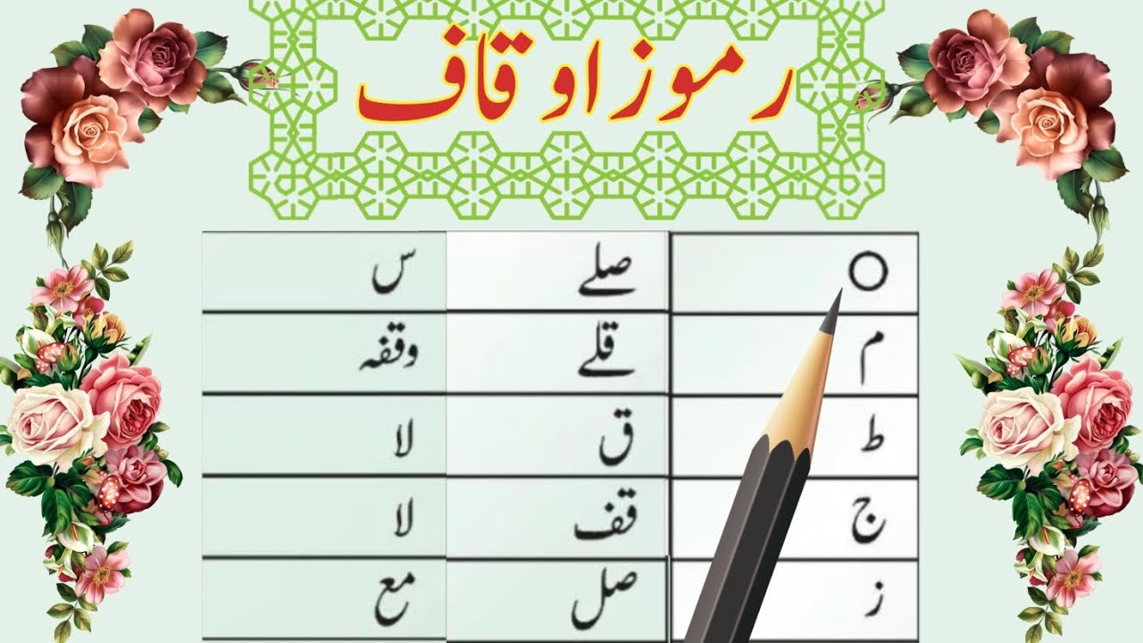 Ramooz E Auqaf || Alamat E Waqf || Learn to read quran || How to read ...