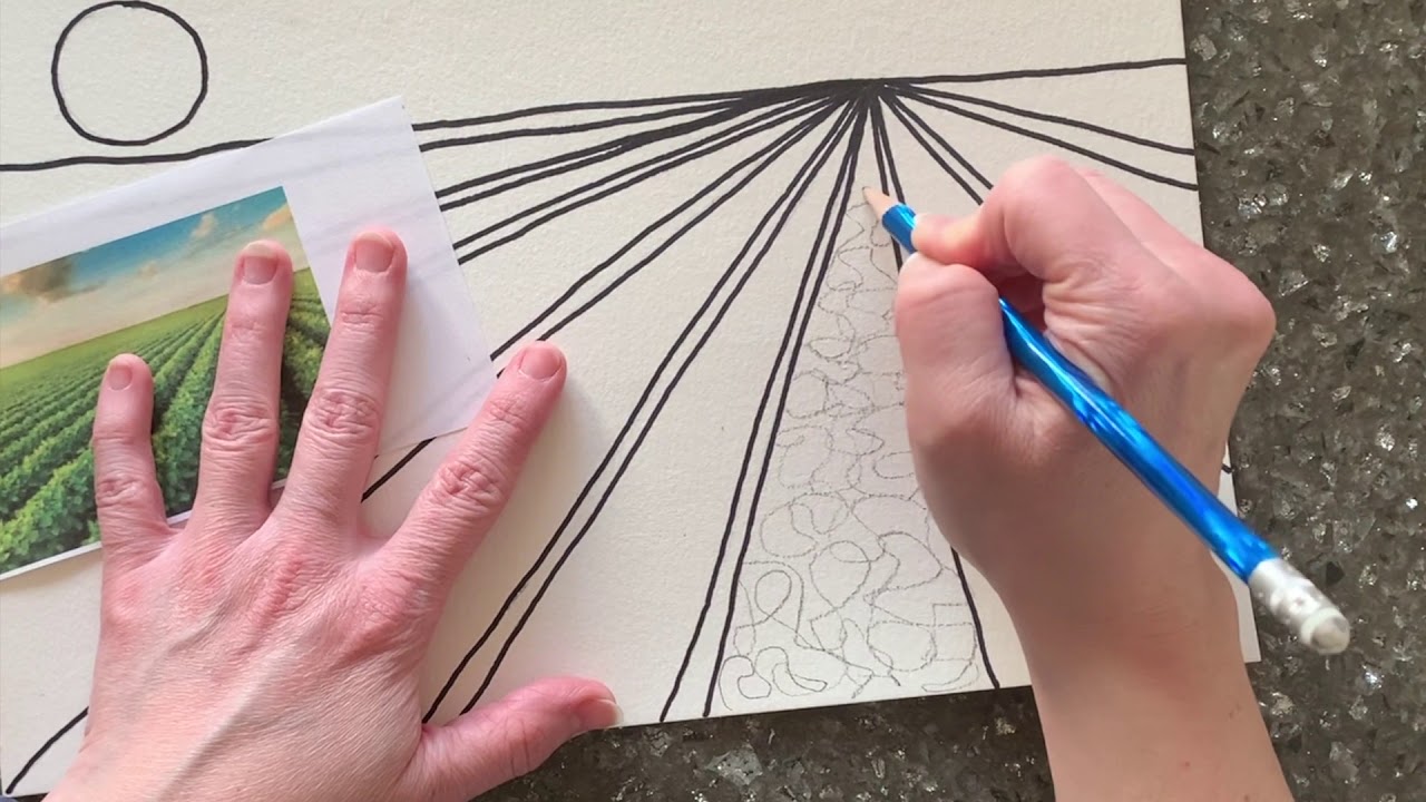 Landscape Drawing - Texture & Patterns - YouTube