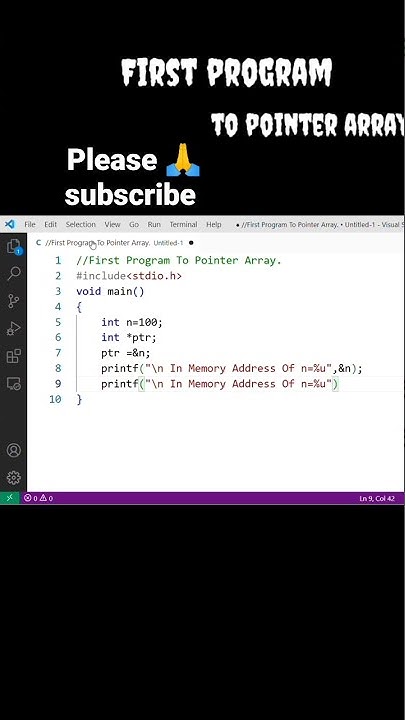 First Program To Pointer Array C Language Ii In Computer 🖥️🖥️c Dev Shorts Programming Youtube