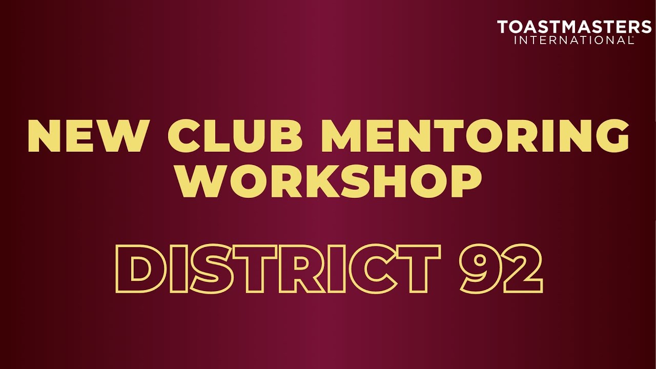 D92 Club Mentoring Workshop: DTM Boopathy Sankar-27AUG2023 - YouTube
