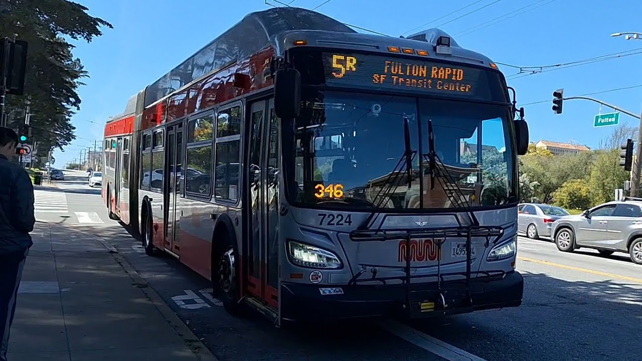 (Fast!) SF Muni: 2015 New Flyer XT60 #7224 on 5R Fulton Rapid - Inbound ...