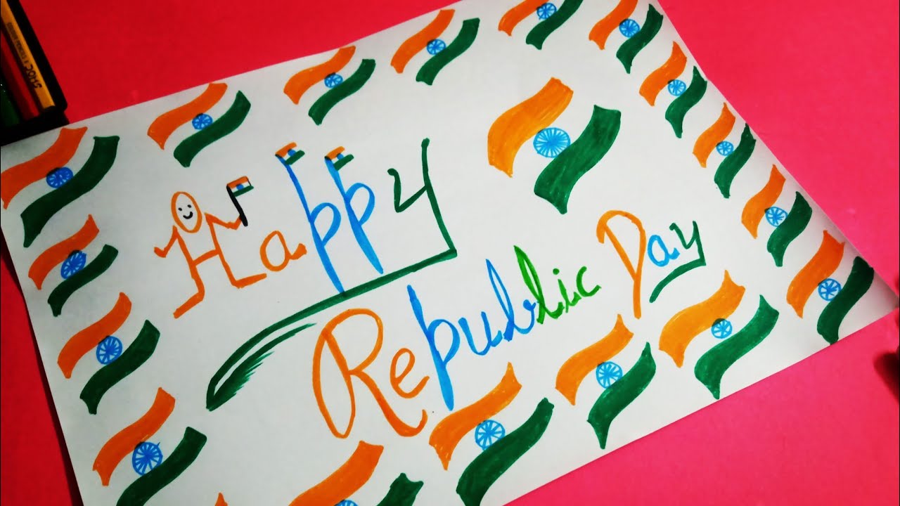 Republic day poster making | Republic Day Drawing | Republic Day ...