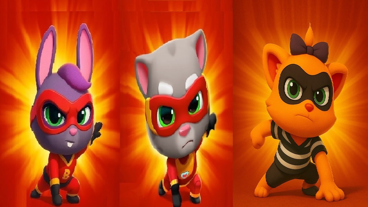 Talking Tom Hero Dash New Update VS Panda Run New Character SUPER BECCA ...