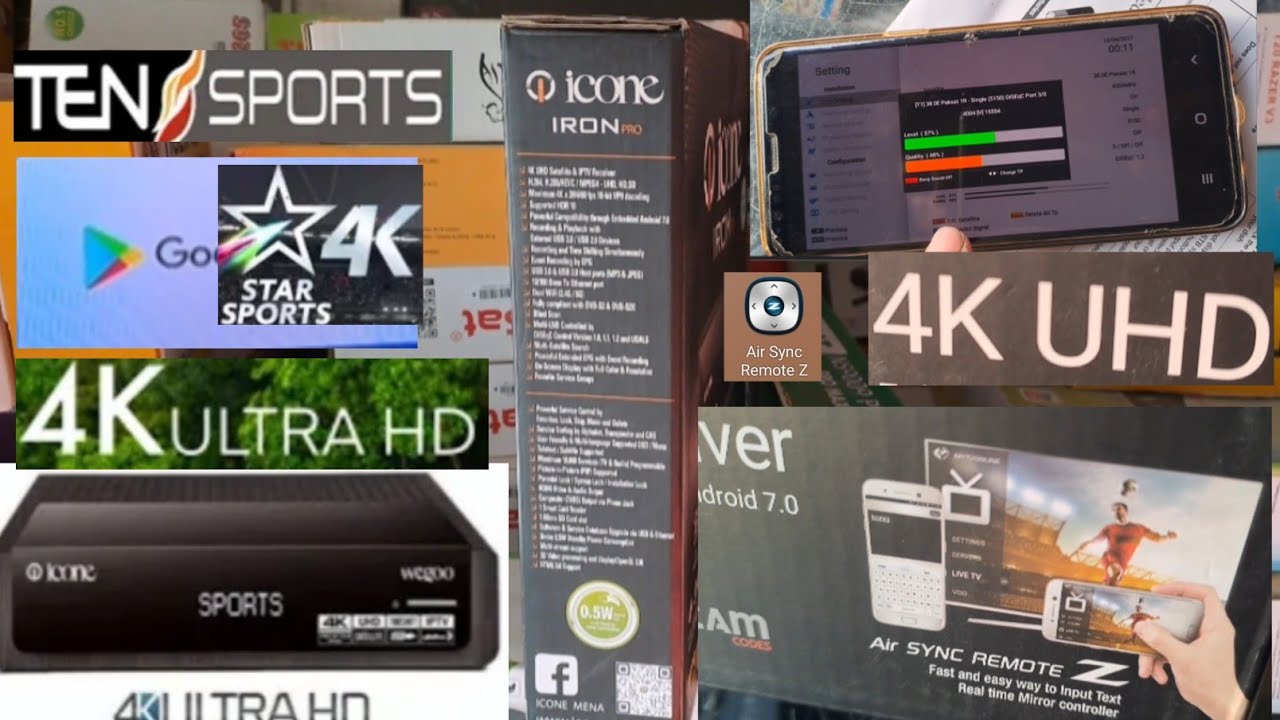 Icon iron pro 4K UHD Android SatelliteReciver Orca GoGo Complete ...