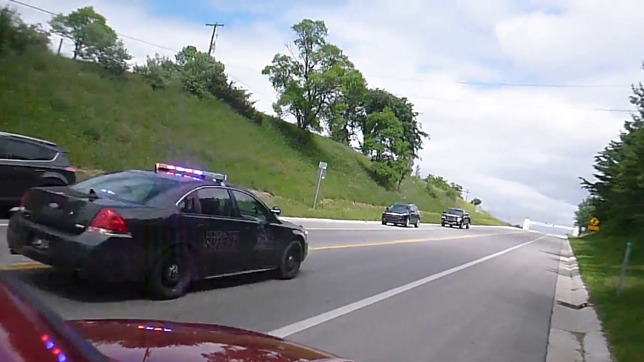 Police Responding Code 3 to a Crash - YouTube