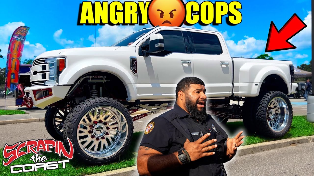 Lifted Trucks vs Angry Cops *Scrapin The Coast 2023* Burnouts AND MORE ...