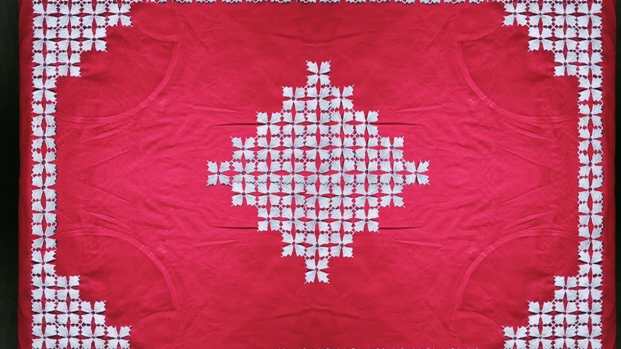 Hand embroidery table cloth design / Table cloth designing embroidery ...