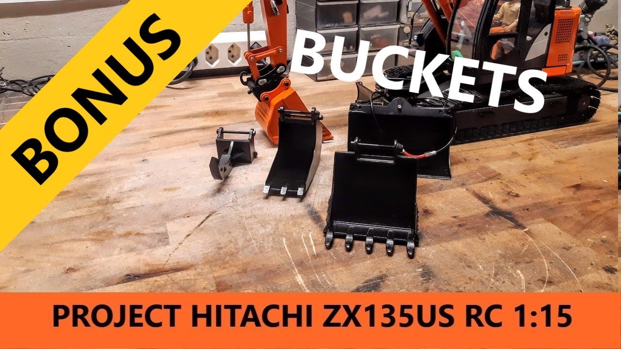 Build - RC Hitachi Zaxis ZX135US 1:15 Scale Excavator - Buckets - YouTube