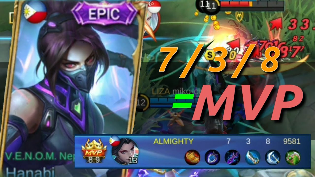 HANABI EPIC SKIN GAMEPLAY | MOBILE LEGENDS - YouTube