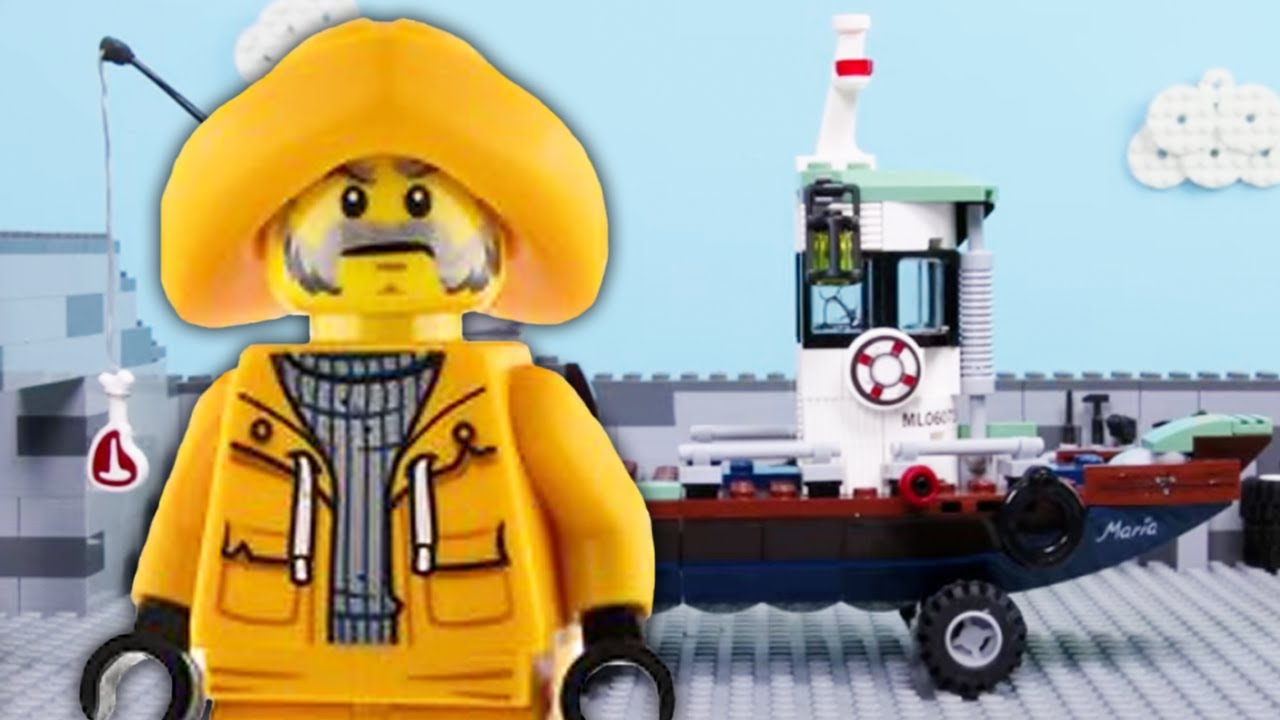 LEGO Experimental Fishing Captain's Boat STOP MOTION LEGO Vehicles ...