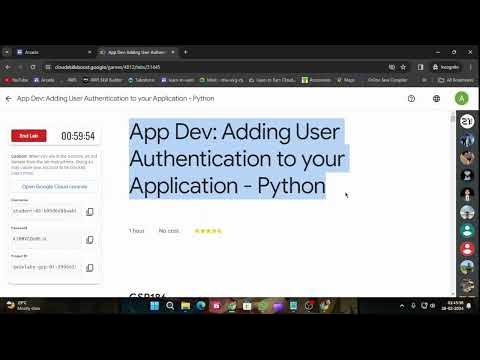 App Dev: Adding User Authentication to your Application - Python | Arcade 2024 #GSP186#arcade# ...