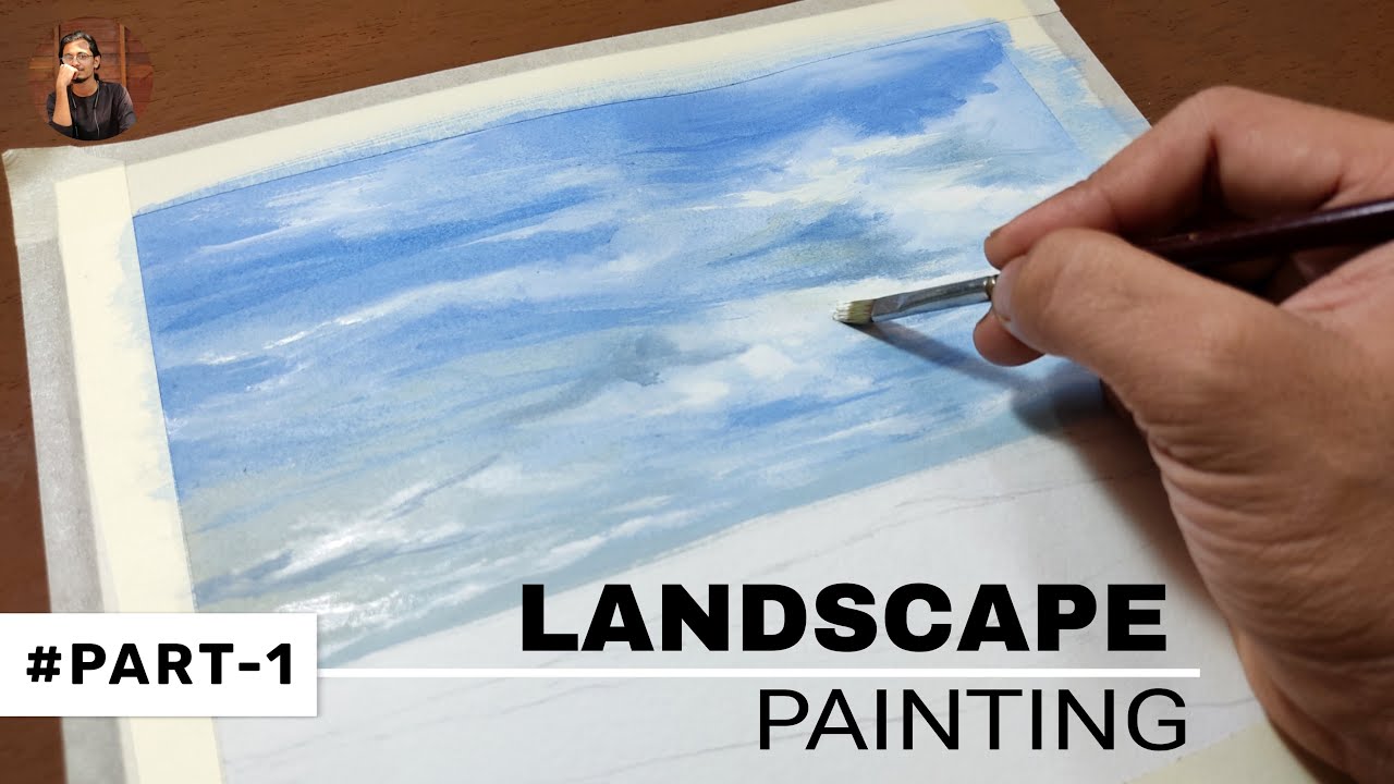 How To Paint Very Easy Landscape painting with #watercolor | Step by ...