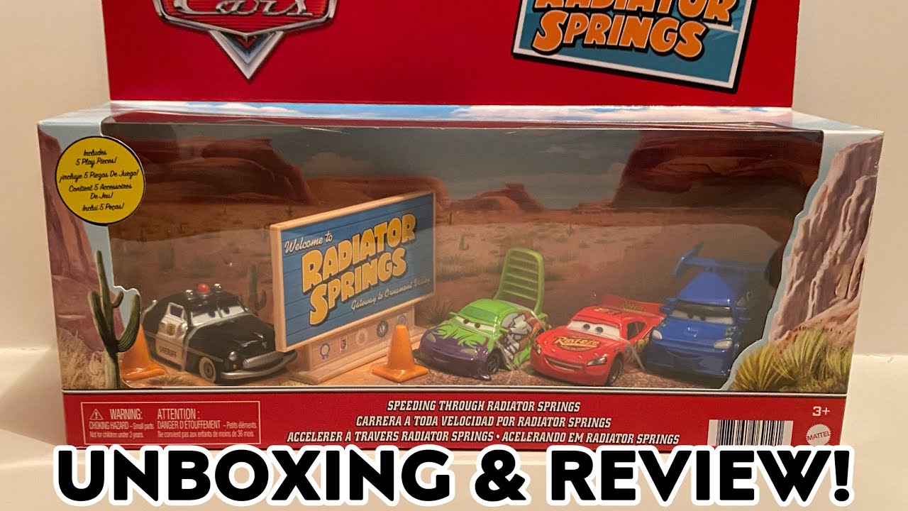 Mattel Disney Pixar Cars Speeding Through Radiator Springs 4 Pack ...