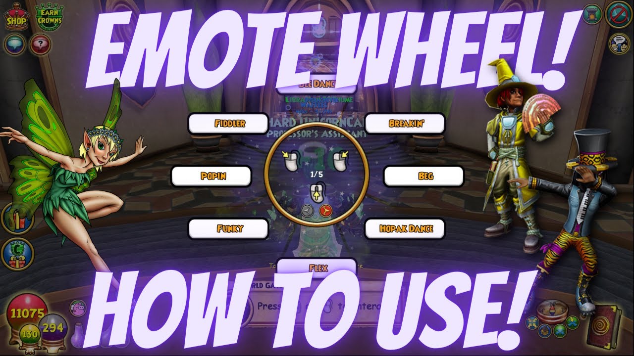 💃 How to use the Emote Wheel in Wizard101! - YouTube