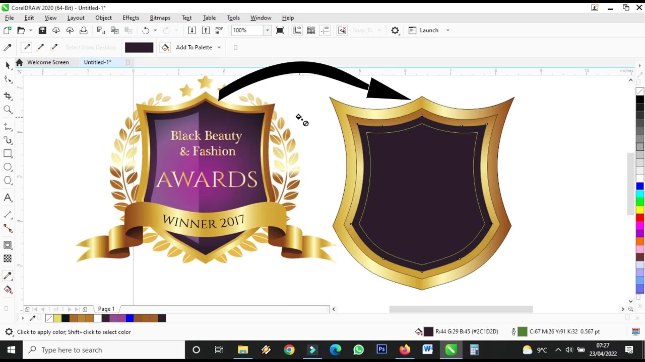 Corel Draw x20 / How to Trace a Logo in Corel Draw / Corel Draw ...