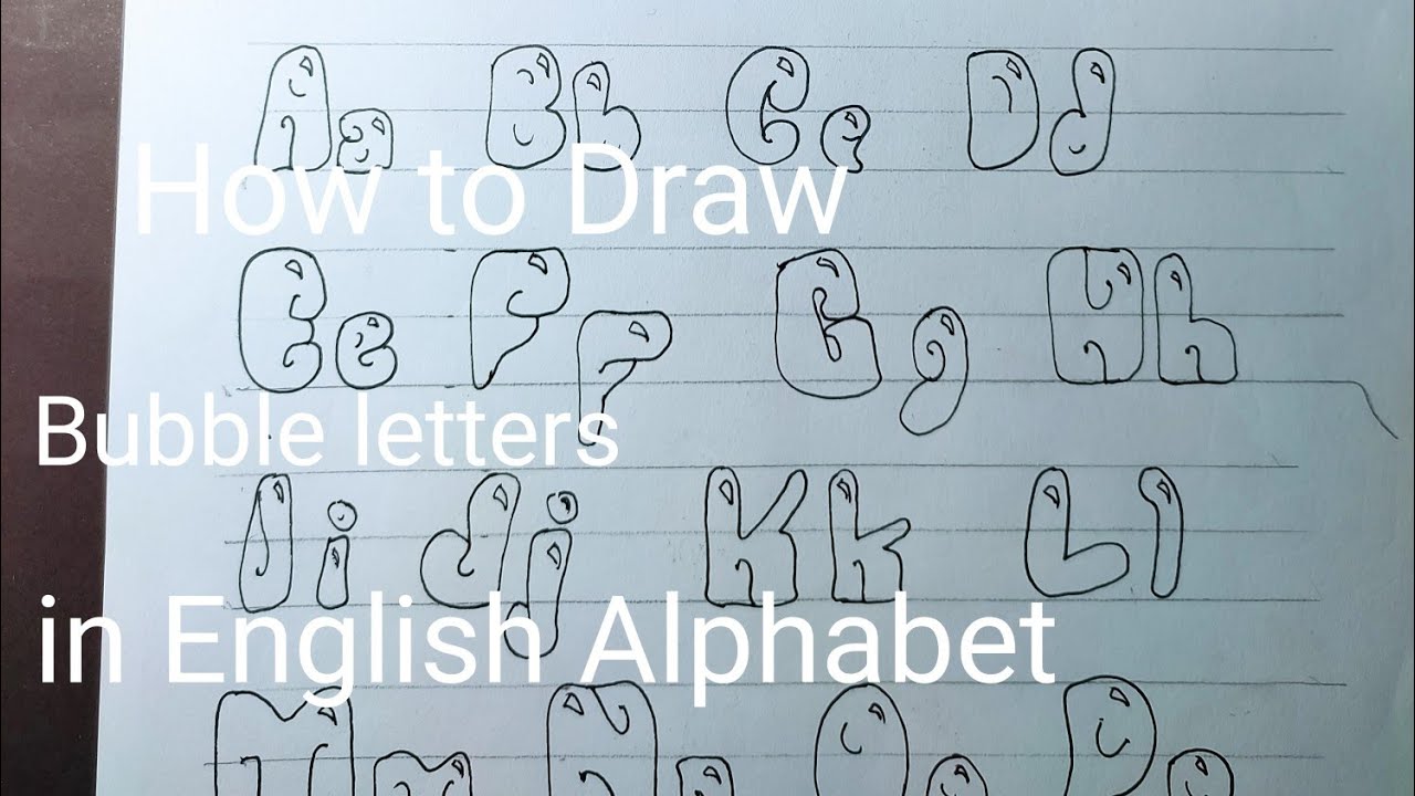 How to Draw Bubble letters in English Alphabet/realtime#lettering # ...