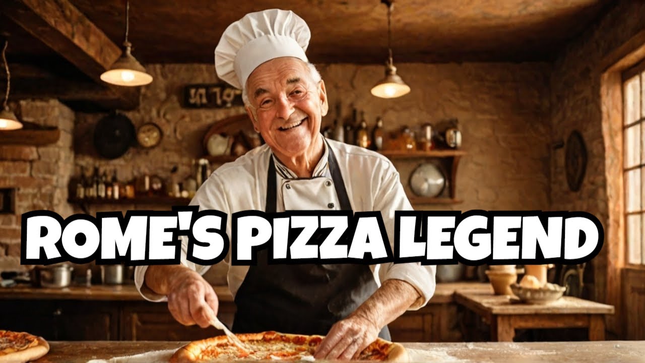 Amazing pizza chef in Rome, one of the oldest pizza chefs, making pizza ...